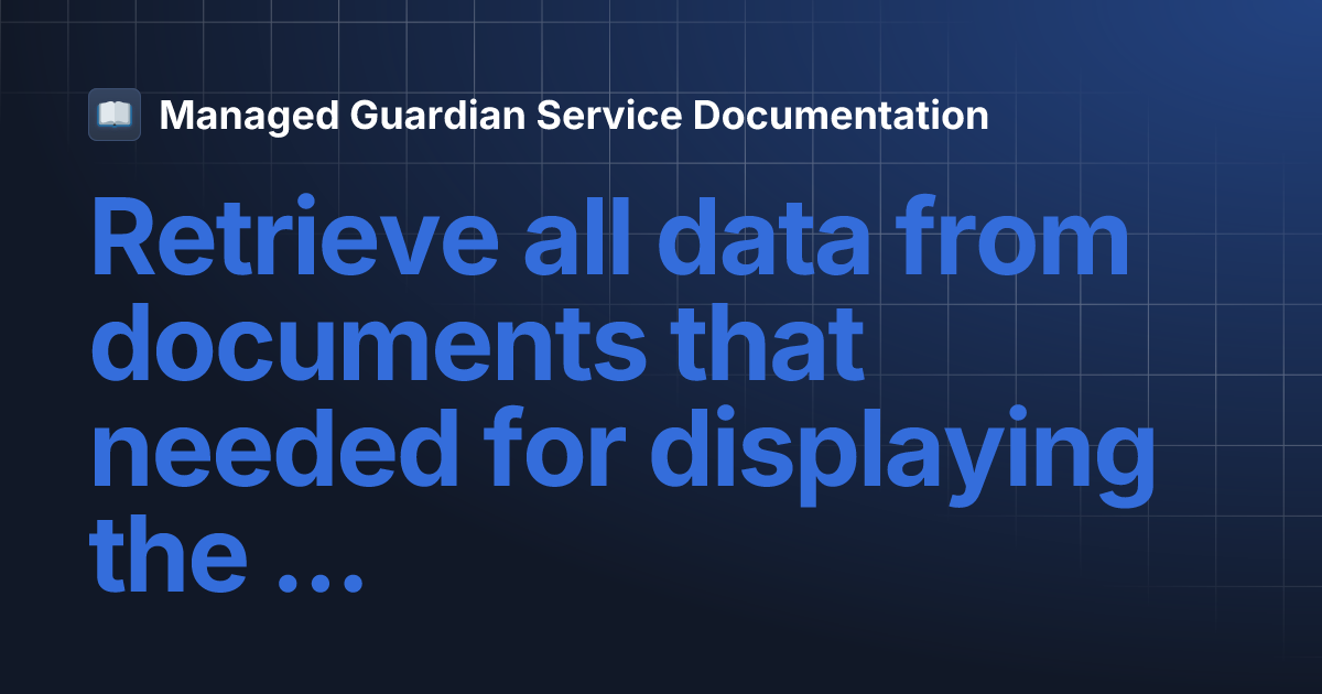 Retrieve All Data From Documents That Needed For Displaying The Formula