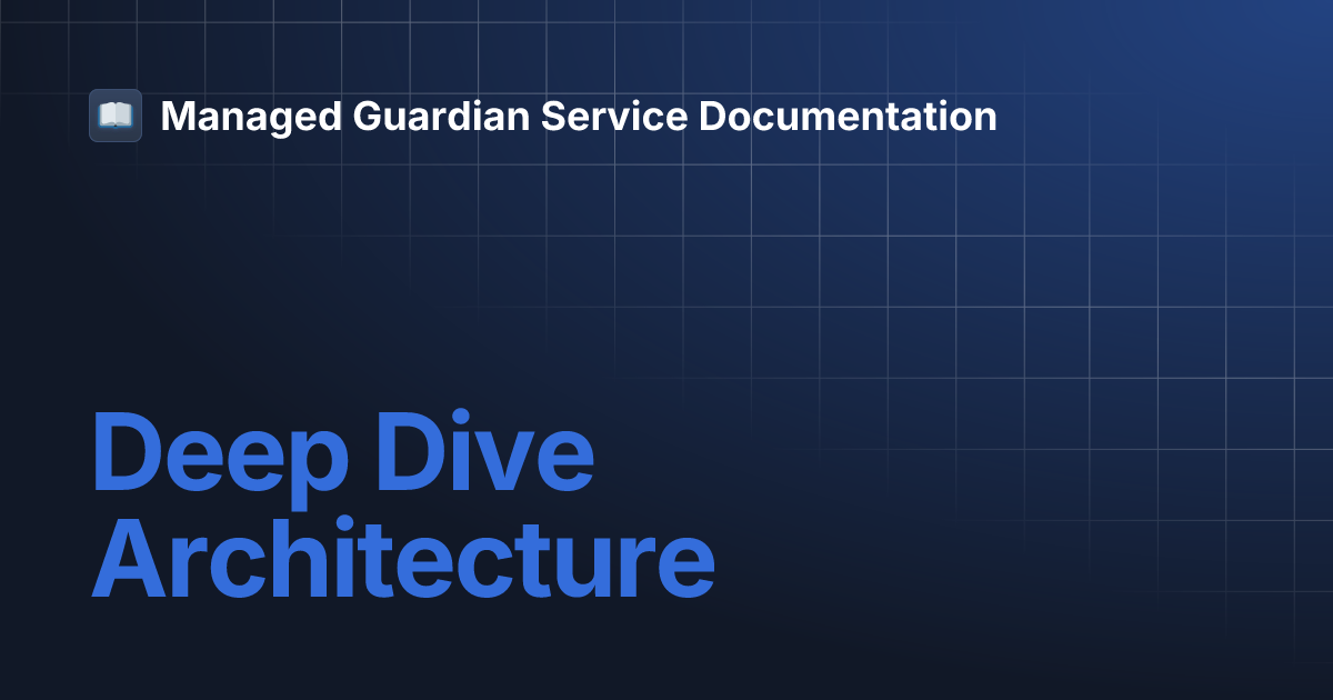 Deep Dive Architecture | Managed Guardian Service Documentation