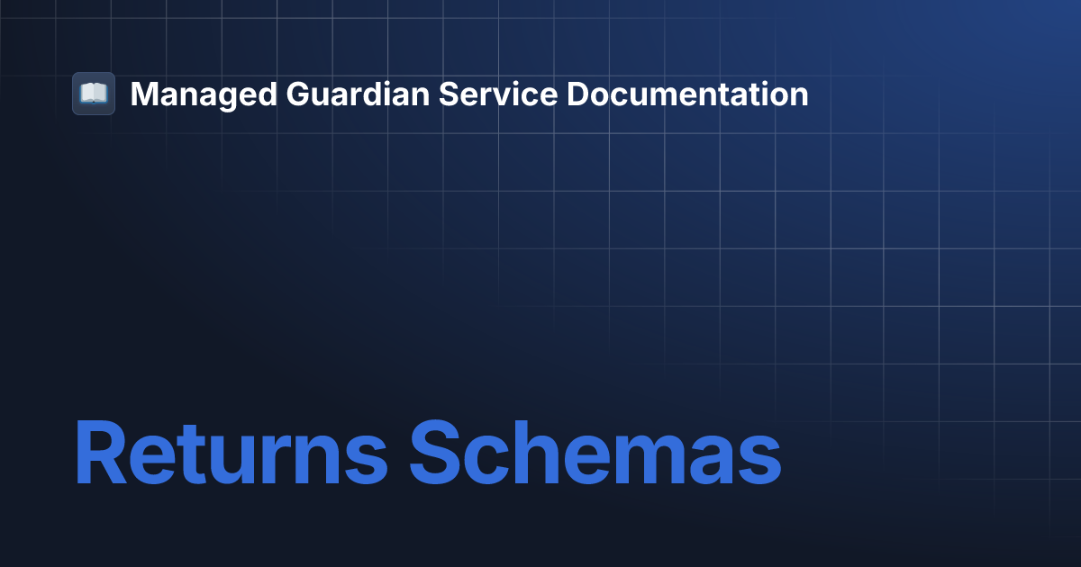 Returns Schemas | Managed Guardian Service Documentation