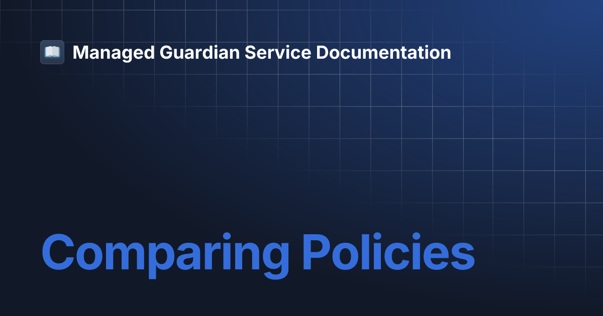 Comparing Policies | Managed Guardian Service Documentation